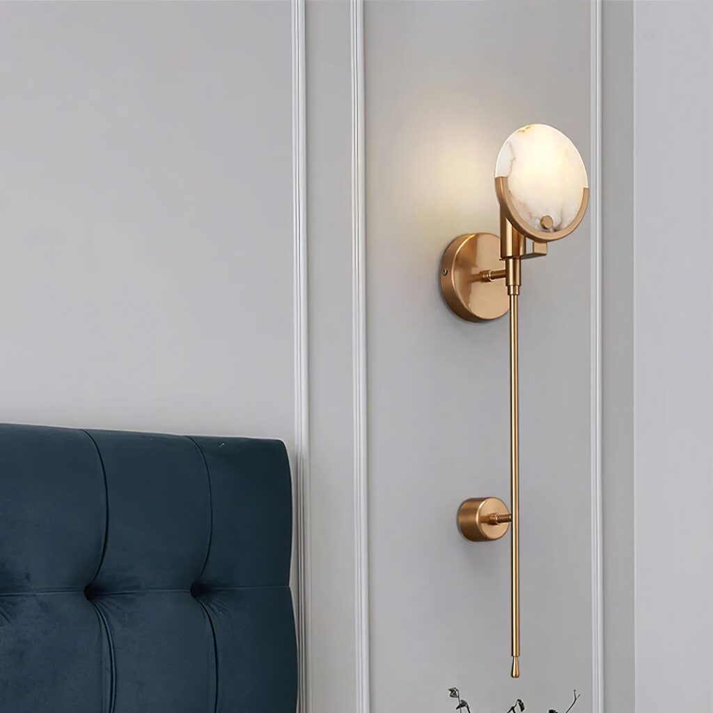 "Rondeau" Bronze Gold Marble Wall Sconce | Modern.Place