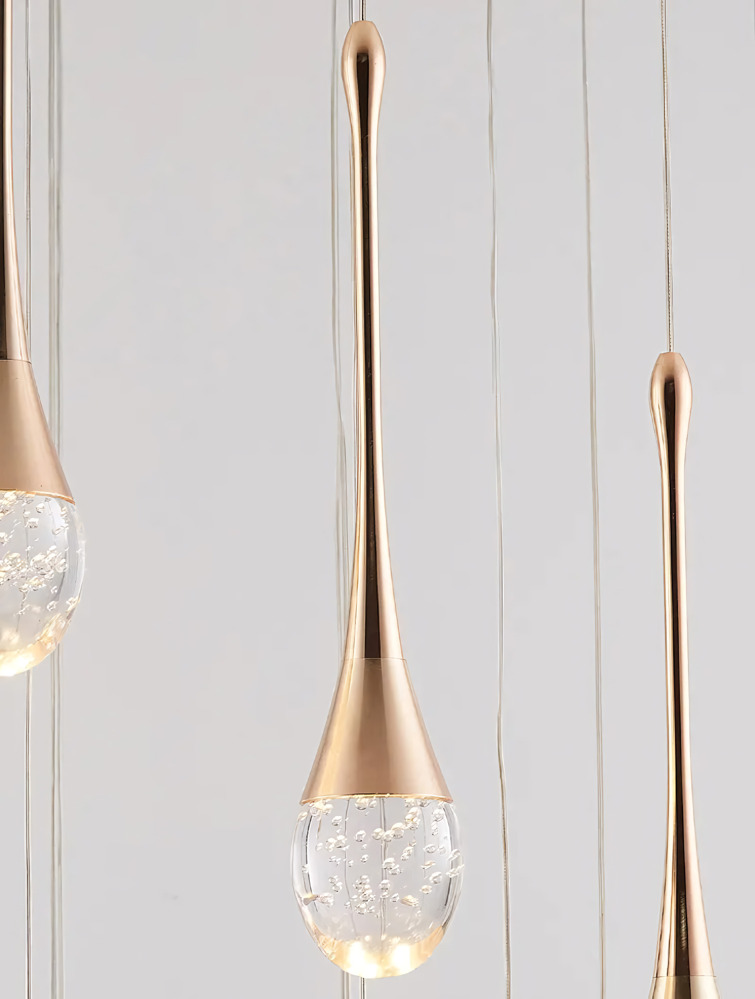 "Tears" Gold Staircase LED Chandelier | Modern.Place